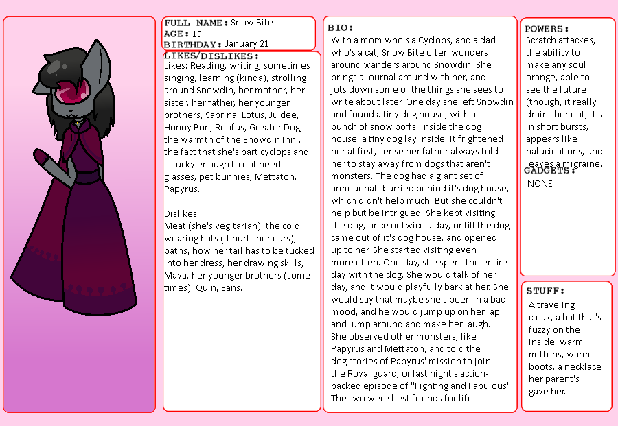 Pixilart - Snow Bite- Character Sheet uploaded by Catastrophe