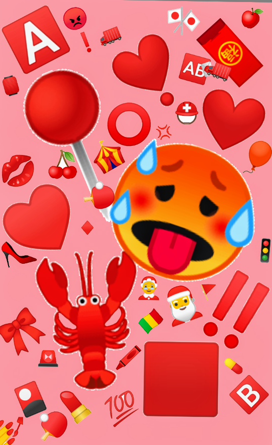Pixilart - Red emoji collage uploaded by KaitlynDraws101