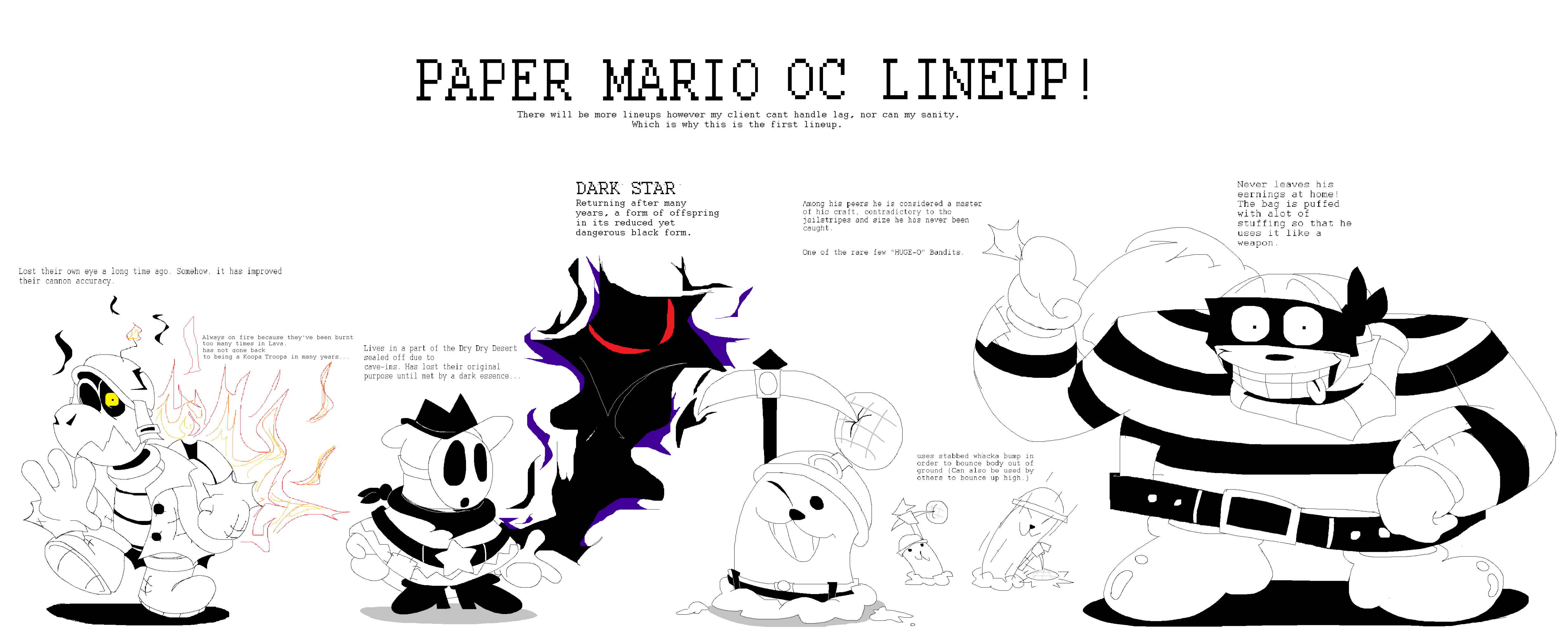 Pixilart - PAPER MARIO OC LINEUP! uploaded by Octagonic