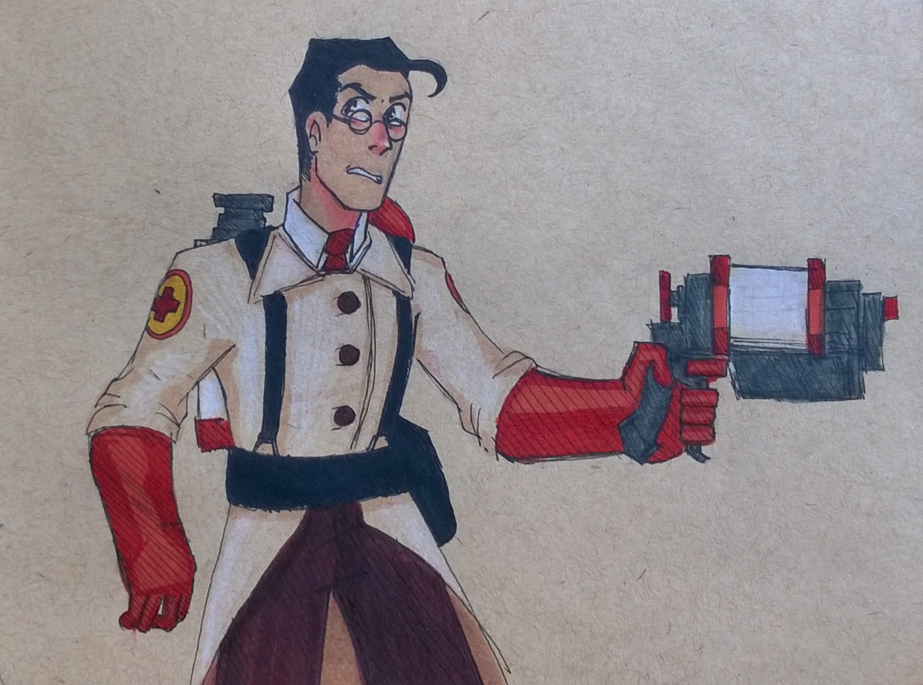 Pixilart - Red Medic uploaded by pinkcharlotte