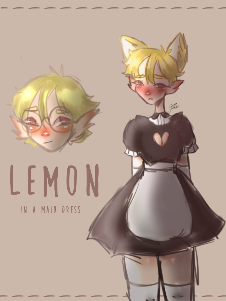 Pixilart - Lemon in a maid dress uploaded by SenpaiWaifu