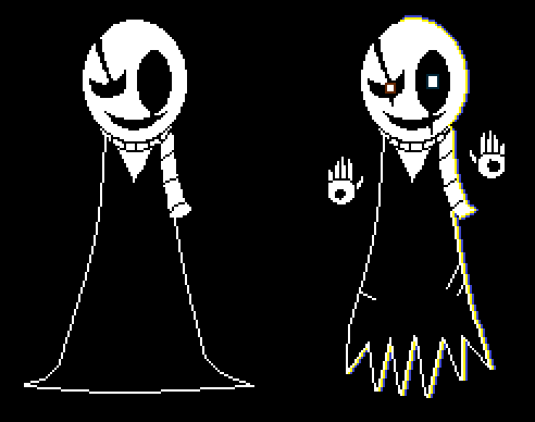 Pixilart - Gaster Battle Sprites uploaded by NapstaLuke