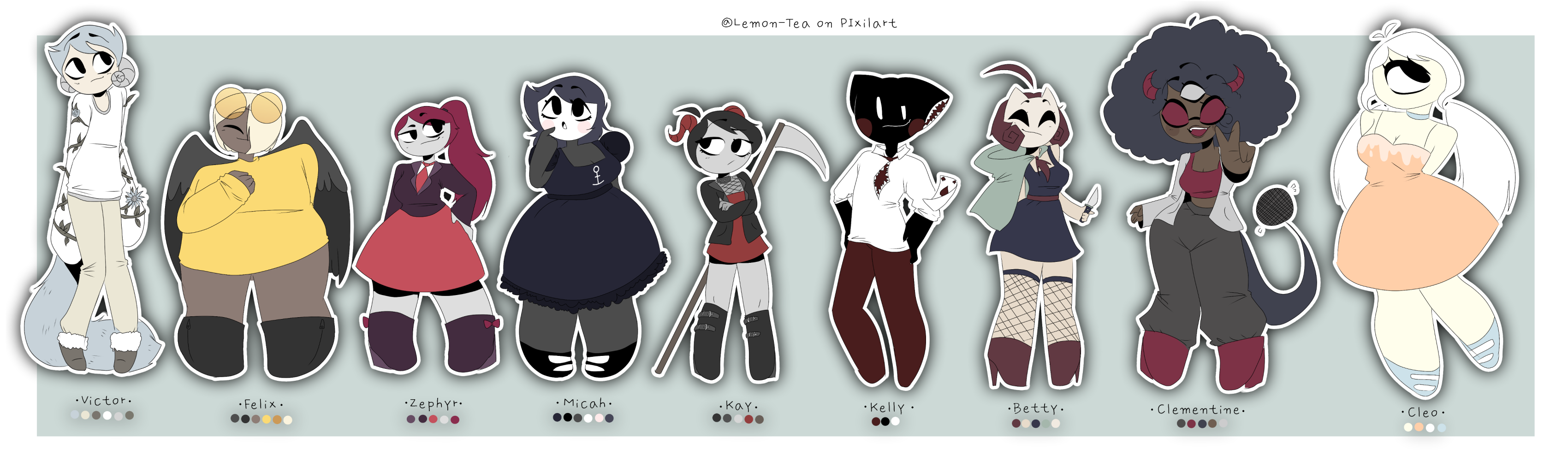 Pixilart - OC Lineup uploaded by L0NEGH0ST