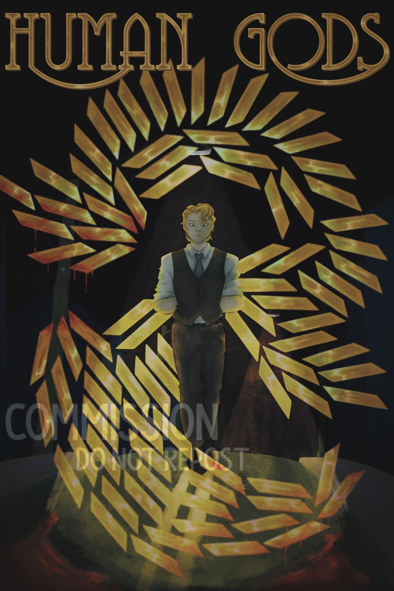 Pixilart - Web Novel Cover: Human Gods uploaded by Thulium