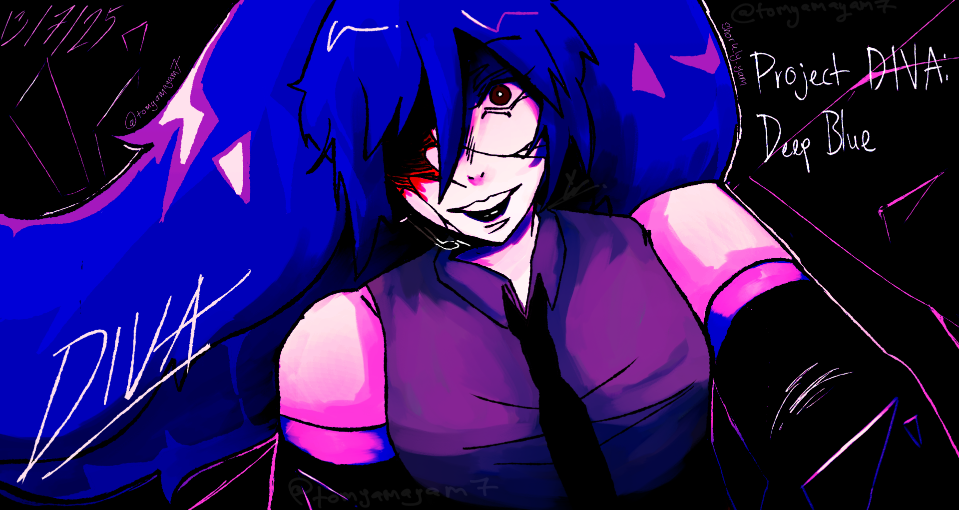 Pixilart - PROJECT DIVA DEEP BLUE uploaded by tomyamayam