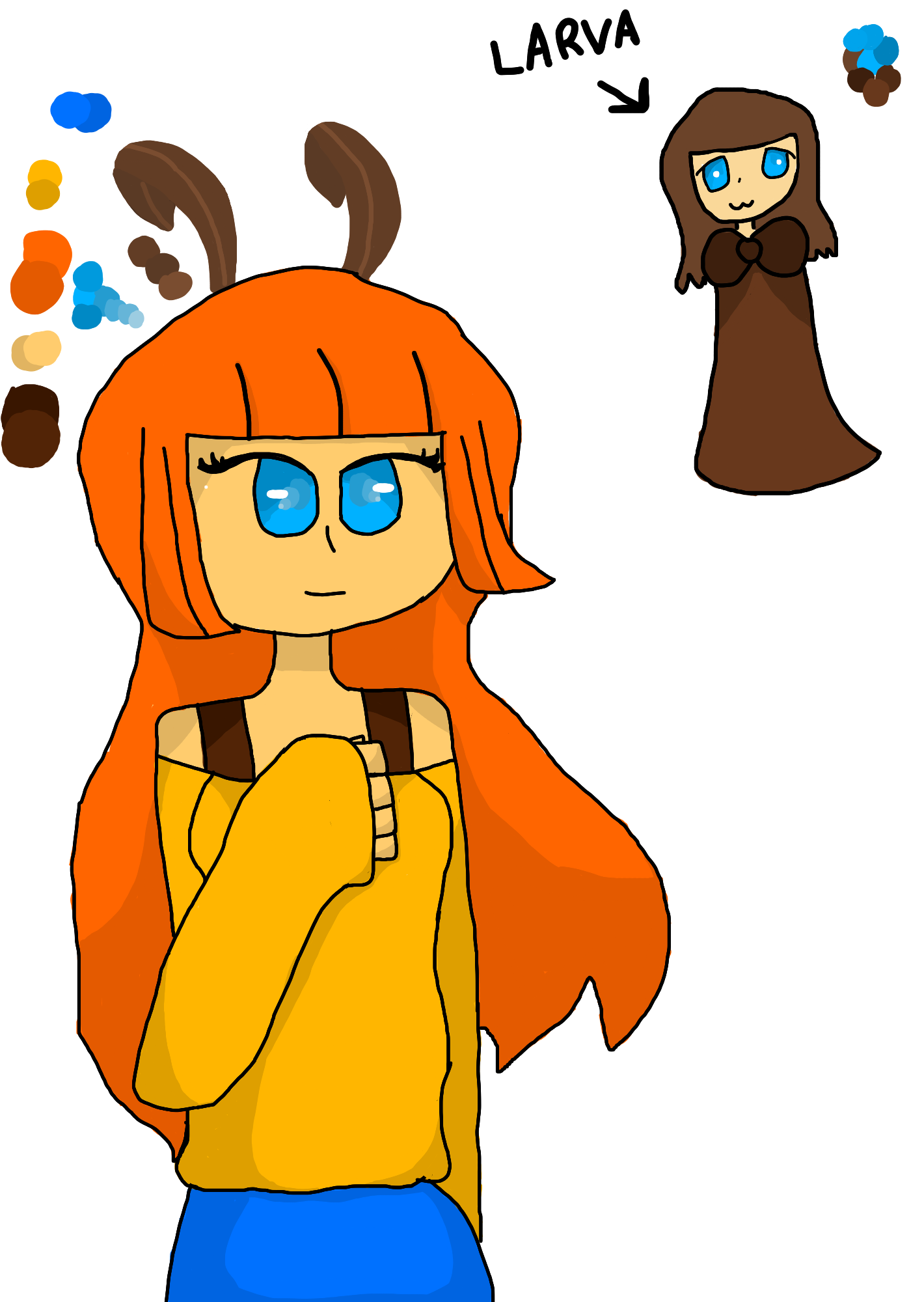 Pixilart - Mothra as a human-(with Larva form) uploaded by SleepyMoTh13
