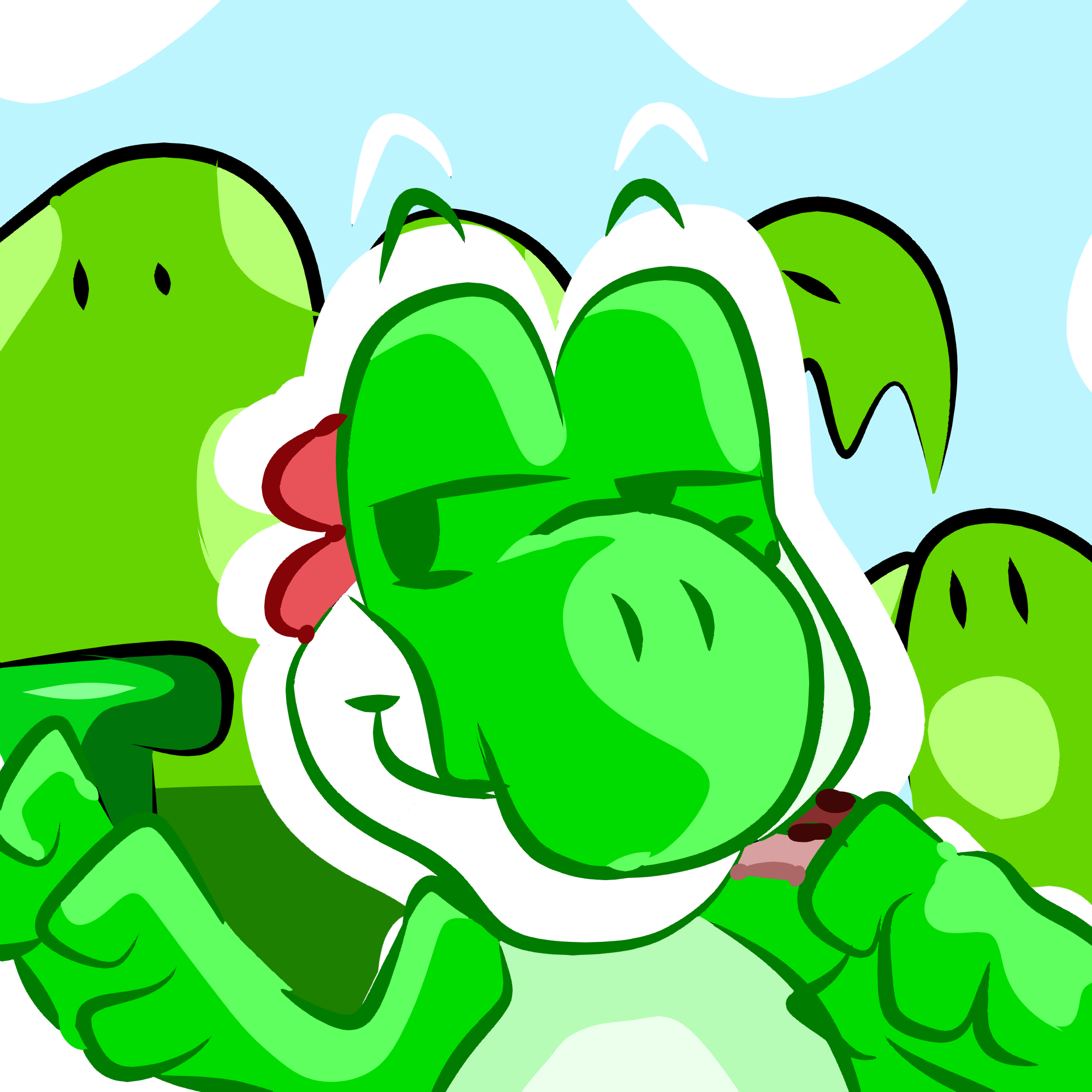 Pixilart - Yoshi Smirk uploaded by DigiArcade