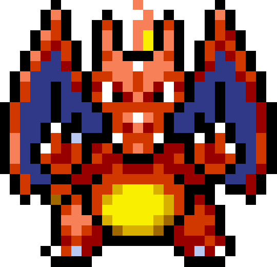 Pixilart - Charizard - 16 bits uploaded by felipeberton